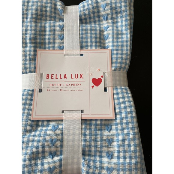 Bella Lux | Accents | Bella Lux Set Of 4 Napkins Valentines Day Blue ...